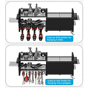 CCCEI Power Tools Organizers with Charging Station. Drills and Battery Holder Wall Mount with Cabinet Storage. Garage Rack Shelf with Power Strip. Gifts for Men, Father.