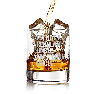 Promotion & Beyond I'M NOT A REGULAR UNCLE I'M A COOL UNCLE Whiskey Glass - Funny Gift for Dad Uncle Grandpa From Daughter Son Wife - Father's Day