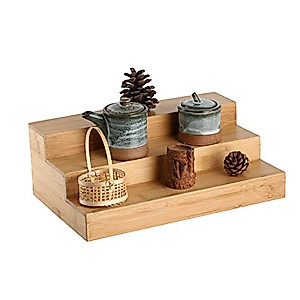 MillTu Bamboo Spice Rack Organizer for Cabinet 3 Tier Countertop Step Spice Shelf for Kitchen Storage and Organizer (2 Pack, Cabinet)