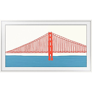 SAMSUNG QN55LS03AAFXZA 55 Inch The Frame QLED 4K Smart TV Bundle 55 inch The Frame Customizable Bezel Modern White