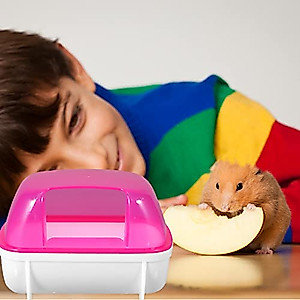 POPETPOP Hamster Sand Bath - Dust Bath Hamster Bathroom Bath Sand Room Sauna Toilet Sandbox 2 Pack, 12.5 x 9 x 9cm