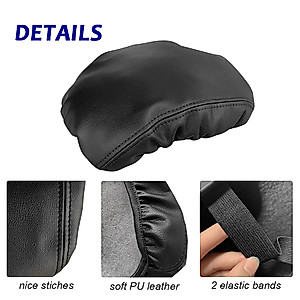 DEYTOP Console Cover for Honda CRV 2024 2023 Armrest Cover for CR-V Accessories Anti-Scratch Leather Armrest Pad Protector (Black with Black Stitches)