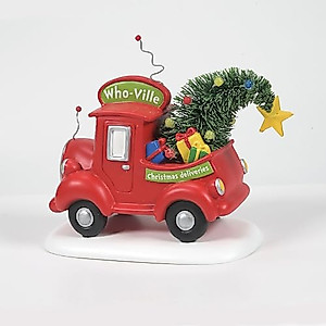 Department 56 Dr. Seuss Grinch Village Accessories Who-Ville Christmas Deliveries Truck Figurine, 4 Inch, Multicolor