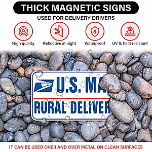 Lumiere Tech 3 Pack AUTHENTIC Heavy Duty U.S. Mail Delivery Driver Magnetic Signs U.S. Rural Delivery Carrier Magnets 2(12"×8") 1(11"×3") For Cars, SUV, Trucks (White)