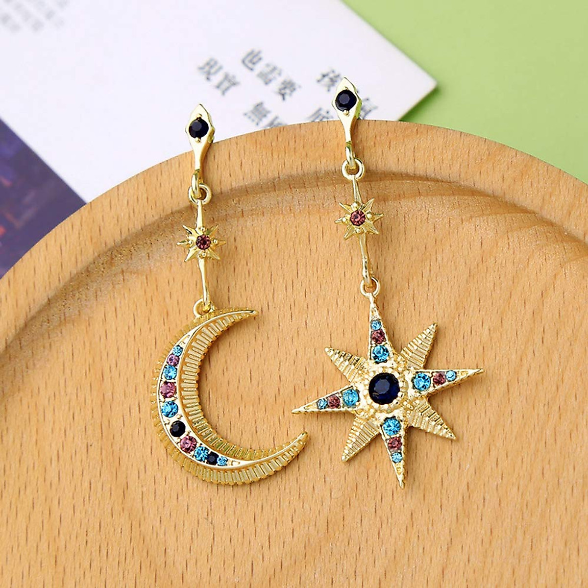 Dainty Long Dangle Earrings for Women Girls, Fashion Jewellry, Cute Gold Silver dangly, Upgrade Moon Stars Sun Earring …