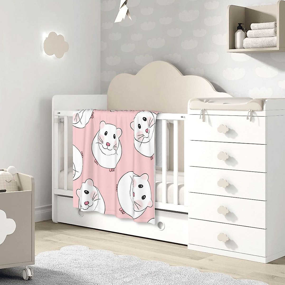 Baby Blanket for Boys Girls,Hamster Balls On Pink Super Soft Micro Fleece Plush Blankets Toddler Receiving Blanket for Crib Stroller Shower Gifts 30 x 40 Inch