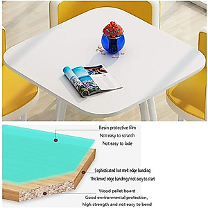 5-Piece Round Dining Table Set for 4, Round Kitchen Dining Table 80cm 1 Table 4 Chairs Table and Chair Set,Office Reception Table and Chair Set,Coffee Table and Chair Set,for Family Apartment