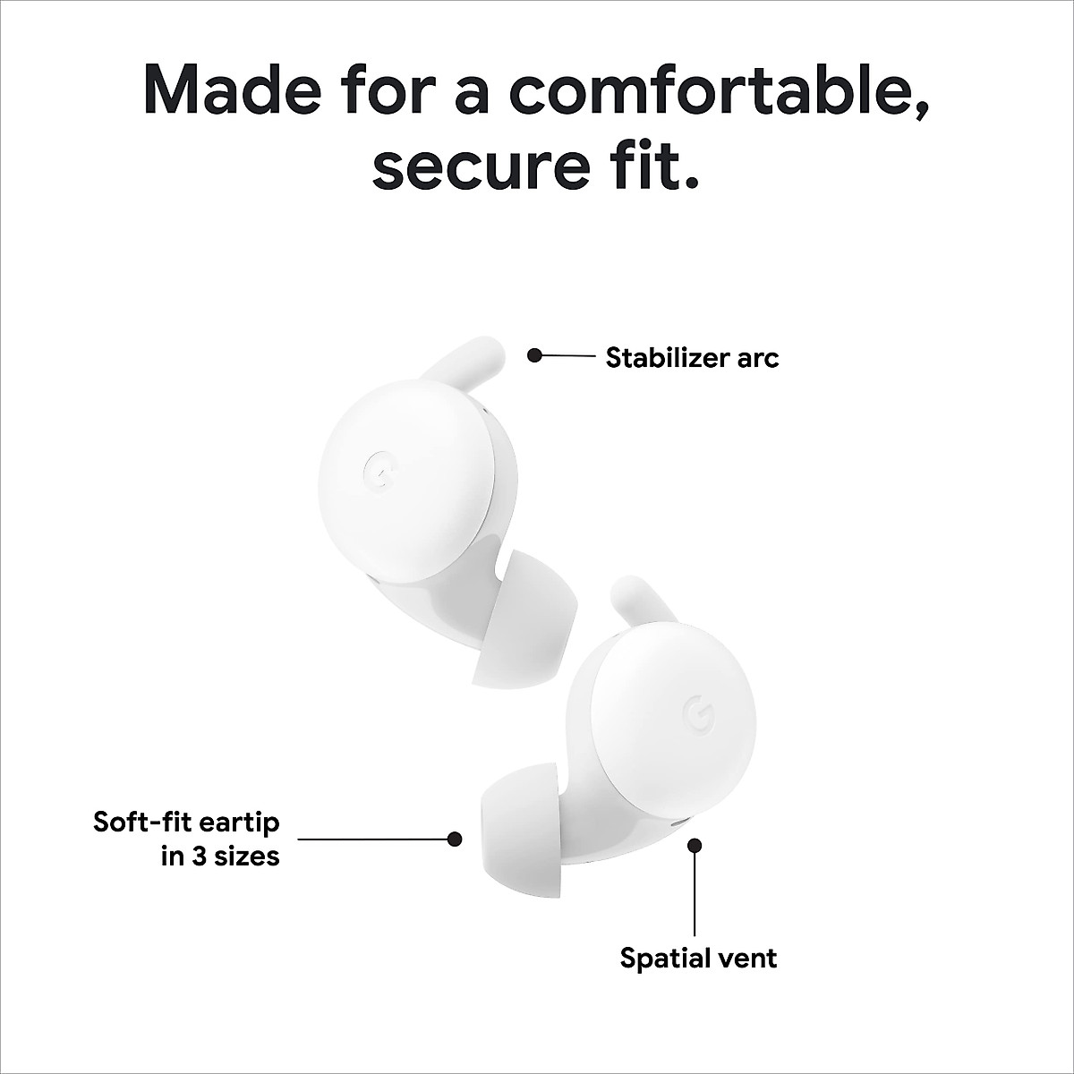 Google Pixel Buds A-Series True Wireless In-Ear Headphones - White (Renewed)