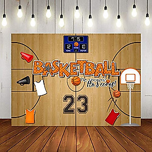 Art Studio 7x5ft Basketball Theme Photography Backdrops Basketball Sports Boy Kids Birthday Party Photo Background Star Jersey 23 Number Children Studio Booth Props Decor Banner Vinyl
