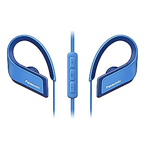 PANASONIC Wings Sport Headphones are Ultra-Light Wireless Bluetooth Sport Earbud 3D Flex Sport Clips with Microphone and Call/Volume Controller, IPX5 Rated Water-Resistant - RP-BTS35-A (Blue)