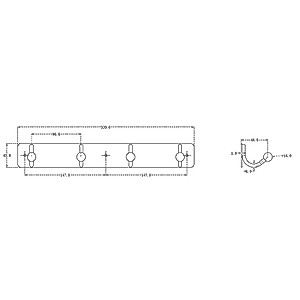 Richelieu Hardware 16218 Utility Hook Rack 12-5/8 in (320 mm), Matte Black