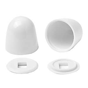 Jwodo Toilet Bolt Caps, 4Packs Universal Plastic Round Push-On Toilet Bowl Caps Covers, with Extra Washers for Easy installation, 1.43 Inch Height, White Color