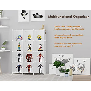 HOMIDEC Closet Organizer, 12-Cube Closet Organizers and Storage, Portable Closet Shelves, Clothing Storage (White)