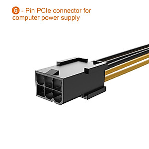 Pcie Cable for CableCreation, 6 Pin Pcie Adapter to 8 Pin Pcie Cable, 2-Pack 6-pin to 8-pin PCIe Express Power Adapter Cable, 4 Inches / 10CM