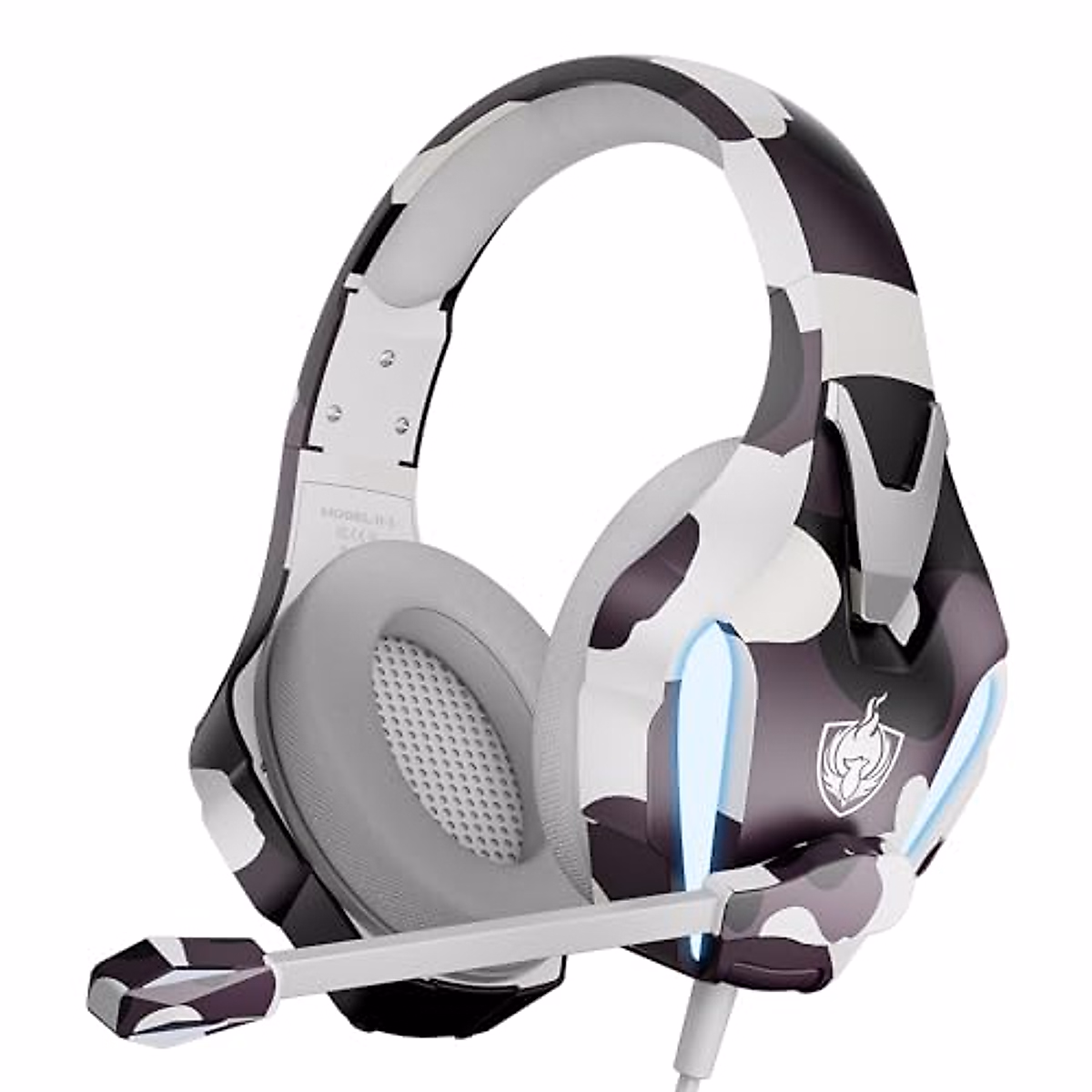 PHOINIKAS PS4 Gaming Headset for PC, PS5, Switch, H9 Xbox One Headset with Noise Cancelling Mic, Over Ear Stereo Headphones with Bass Surround (Camo)