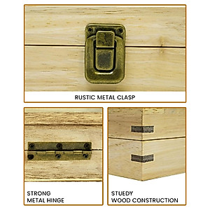 Novel Box Jewelry Display Case Wood 14.75x8.25x2.1 Large Glass Jewelry Box with Lid - Display Cases for Collectibles - Rock Collection Box with Metal Clasp - Gem Display Case
