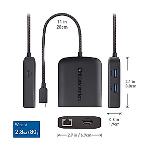Cable Matters USB C Hub HDMI 2.1, Up to [8K@30Hz/4K@120Hz, 100W Charging, 5Gbps Data Transfer] Gigabit Ethernet, USB-C HDMI Dock, USB C HDMI 2.1 Hub Compatible with Thunderbolt 4, Max 4K@60Hz on MacOS