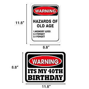 WERNNSAI 40th Birthday Decorations - 9 Pcs 40 Birthday Decorations for Men, 40 Year Old Decorations Signs Table Centerpieces Funny Picture Props, Women 40s Door Windows Wall Decor, Bday Party Garden Banner