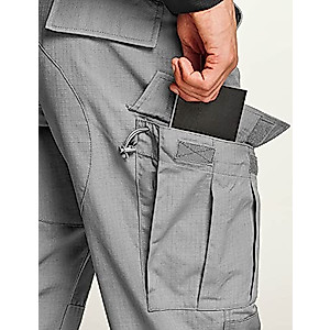 CQR Men's Tactical Combat Cargo Pants, Water Resistant Ripstop, Military Outdoor Hiking Work Apparel, Stone, Medium