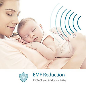 Moonybaby EMF Reduction Baby Monitor with 3 Remote Pan and Tilt Cameras for 3 Rooms, QuadView 60, No WiFi, 5" 720p HD Quad View Screen, 20 Days Stand-by Battery Life, Room Temperature Display