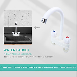 Faucets Sink Plastic Handle: Tap with Bath for Mixer Side Head Handle Bathroom - Home Sinks Spout Basin Practical Faucet Nozzle Double Lavatory Kitchen Sprayer Swivel
