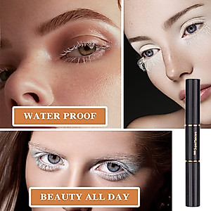 White Mascara Double-headed Colorful Fast Dry Mascara Lifting Eyes Makeup Gift Set Waterproof Long Lasting Smudge-Proof Eyelashes Curling Lengthening Thick & Long Eyelash