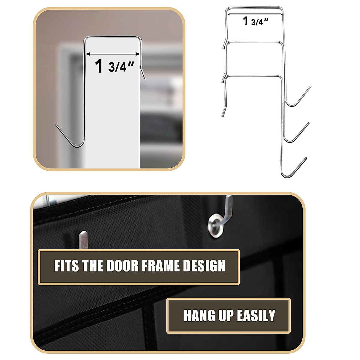 Bofoho Over the Door Shoe Organizer - Mesh Door Shoe Organizer with 24 Pockets and Hooks for Space Saving, Shoe Organizer Door Hanger for Shoes, Hanging Shoe Organizer (Black)