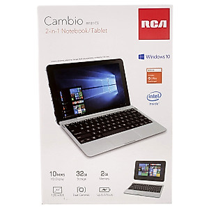 RCA 2018 Newest Premium High Performance Cambio 10.1" 2-in-1 Touchscreen Tablet PC Intel Quad-Core Processor 2GB RAM 32GB Hard Drive Webcam WiFi Microsoft Office Mobile Bluetooth Windows 10-Silver