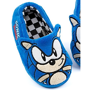 Sonic The Hedgehog Slippers Kids Plush Embroidered Face 3D Character Shoes 13.5 US Big Kid