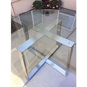 Brushed Stainless Metal Table base, Tapered Pedestal Style - Any Size and Color