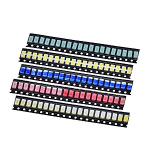 Cermant(5 Colors x 20 pcs = 100 pcs)5730 SMD LED Diode Lights Kit(0.22 x0.12 inch) Super Bright Lighting Bulb Lamps,Electronics Components Light, Light,Emitting Diodes,Yellow, red, Blue, Green, White