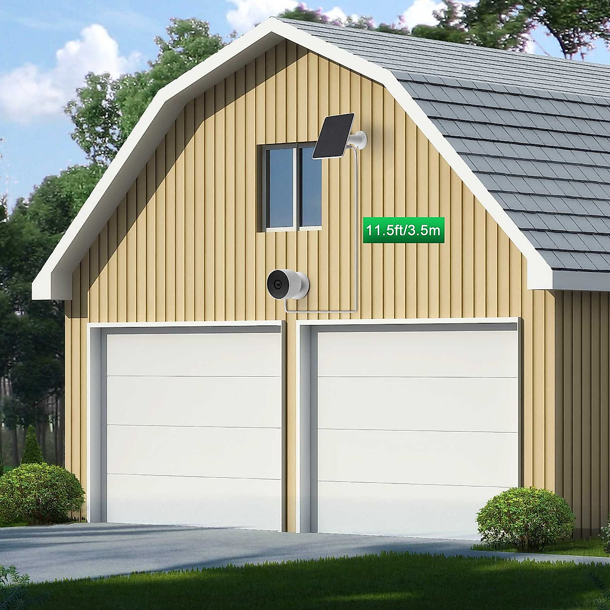 UYODM 3W Solar Panel Compatible with Google Nest Cam Outdoor or Indoor, Battery - Continuous Power Supply, IP67 Weatherproof (3PACK,White)