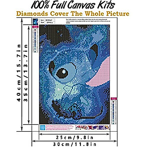 FILASLFT Stitch Diamond Painting, Diamond Art Stitch, Diamond Painting Kits for Adults, Diamond Painting Stitch Gem Art Craft DIY Home Wall Decor 12 x 16 inch (Galaxy Stitch Diamond Painting)