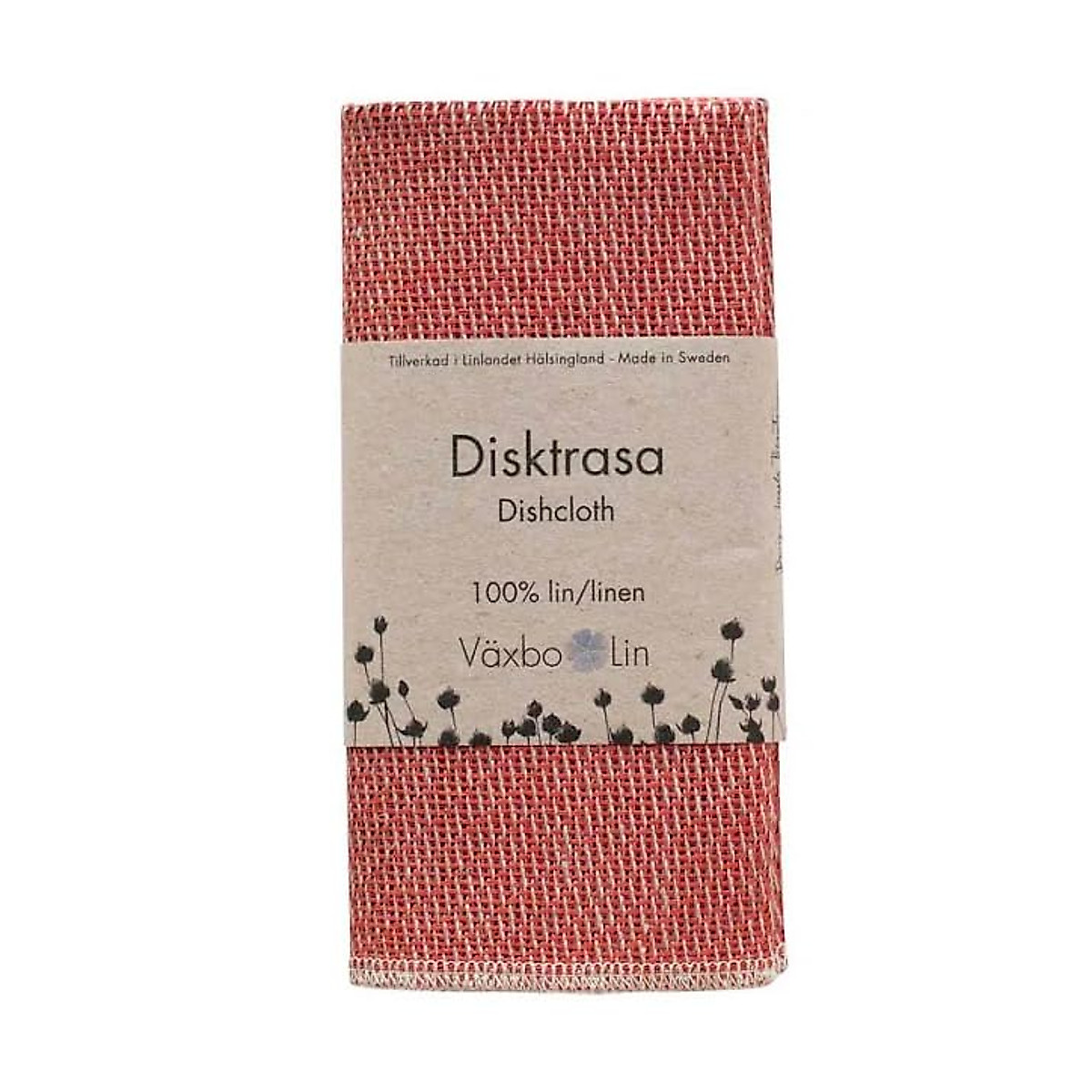 Vaxbo Lin 100% Linen DISKTRASA Dishcloth | Made in Sweden | Stunning Array of Colors (Blush)