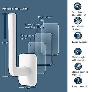 Habychoi Multifunctional Heavy Duty Storage Hooks - Self Adhesive Punch-Free Utility Wall Hooks Multipurpose in Kitchen Bathroom (4Packs)