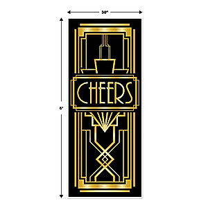Beistle 59903 2 Piece Great 20's Door Covers, 30" x 6', Black/Gold