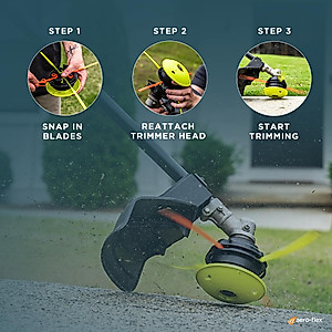 Aero-Flex® Universal Replacement Trimmer Head - Four Flexible line Blades - Fast & Easy to Change Flexible Blades | Saves Time - No More Trimmer Line