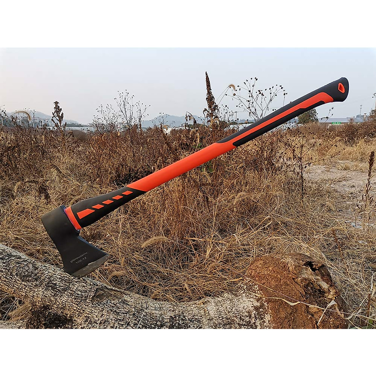 Chopping Axe, Hand Axe, Camp Hatchet for Splitting Kindling and Chopping Branches, Wood Chopping Axe 5.5 lb with 36-in Fiberglass Handle