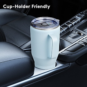 JEAREY 40oz Tumbler with Handle, Stainless Steel Tumbler with Lid and Straw, Insulated Tumbler Travel Mug for Hot Beverages and Cold Drinks, Tumblers for Cup Holders,Keep Cold for 24 Hours, Red