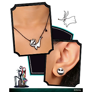 Disney The Nightmare Before Christmas Womens Necklace and Earrings Set - Zero and Jack Jewelry Set - Jewelry Sets for Women