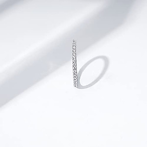 Amazon Essentials Platinum-Plated Sterling Silver Infinite Elements Cubic Zirconia Clear Round Cut Eternity Band Ring, Size 7, (previously Amazon Collection)