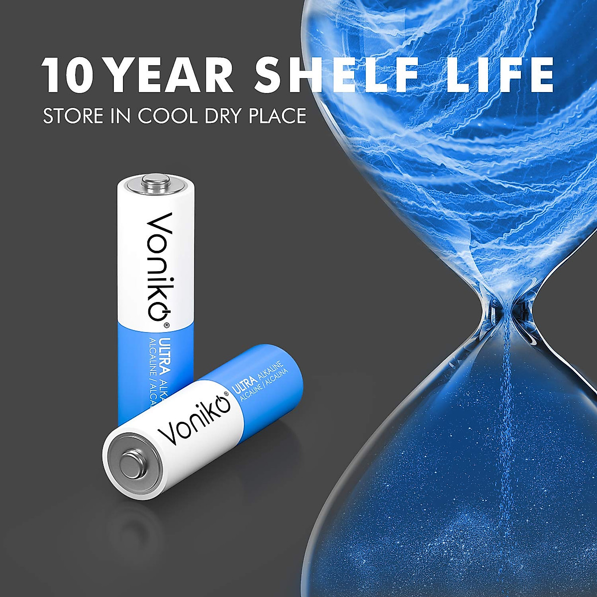 Voniko - Premium Grade AA Batteries - (12 Pack) - Alkaline Double A Battery - Ultra Long-Lasting, Leakproof 1.5v Batteries - 10-Year Shelf Life