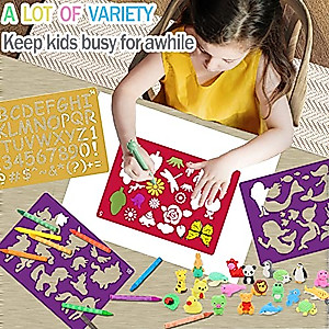 30 Pieces Drawing Stencils Set for Kids, Plastic Drawing Painting Stencil Templates for Kids Crafts School Art Projects, Journal Stencil with 400+ Images