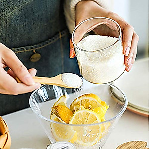 Vermida Condiment Container Seasoning Box Set,Spice Jars Glass Seasoning Food Storage Containers with Bamboo Lid and Bamboo Spoon for Home and Kitchen,Salt Sugar Spice Pepper Jar,Set of 1 (1 pcs)