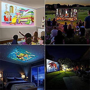 Portable 1080p Outdoor Movie Mini Projector - Home Movie LED Video Outdoor Movie Stereo Projector With USB HDMI Interface And Remote Control for Videos TV Dramas Photo Sharing