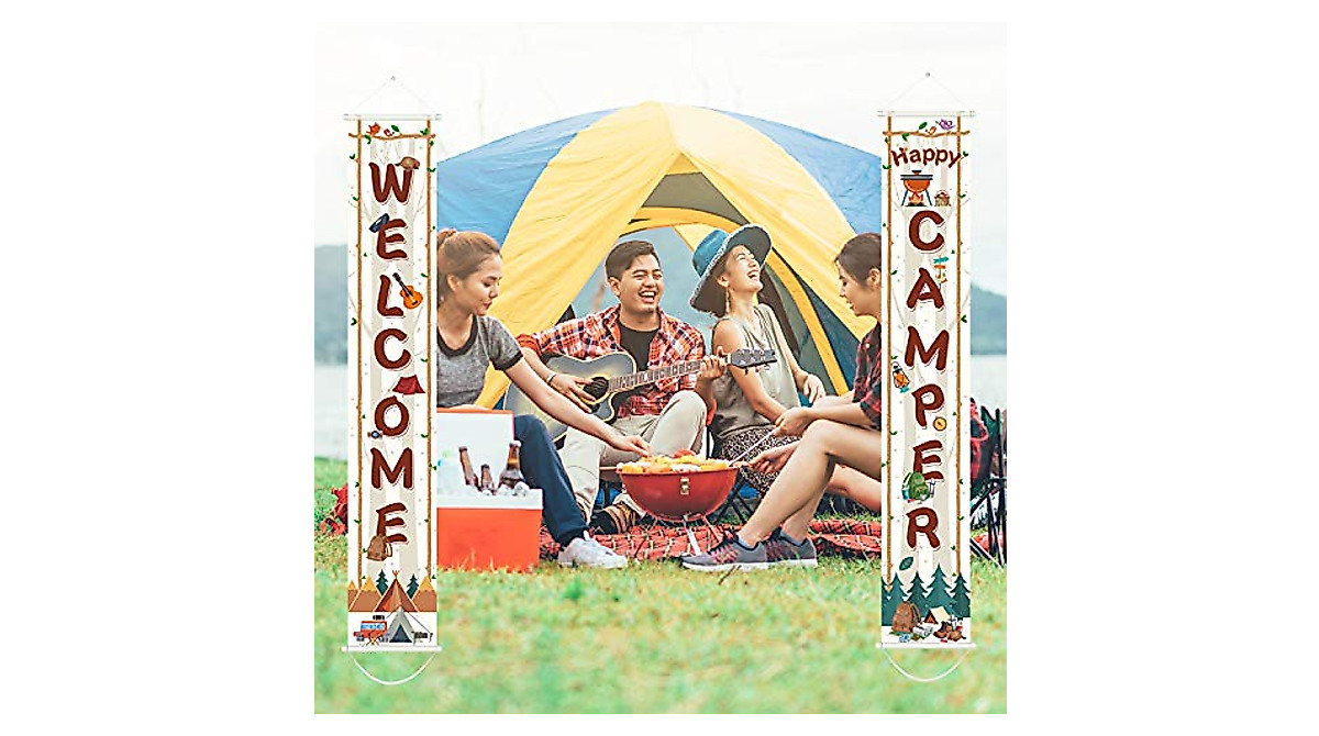 Camping Party Decorations Welcome Banner Set - Perfect for Outdoor Events