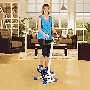 Wagan HealthMate Pivot Stepper Walkout Fitness Step Machine Trainer Exercise Stair Stepper Machine with Handlebar and Digital Display