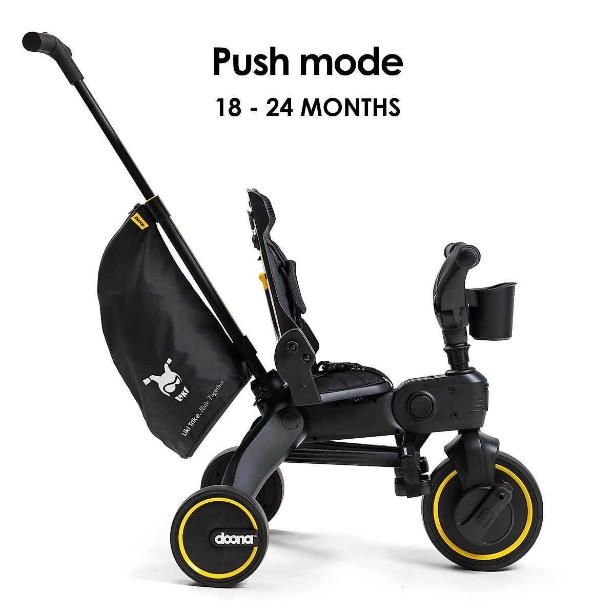 Doona Liki Trike, Midnight Edition - 5-in-1 Compact, Foldable Tricycle - Suitable for Toddlers 10 to 36 Months