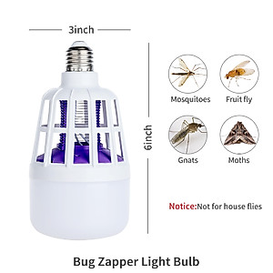 Bug Zapper Light Bulb 2-in-1 LED Mosquito Killer Lamp – Electronic Insect and Fly Killer, Ideal for Entryways, Doors, Corridors, Balconies, and Patios