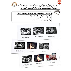 IHEIPYE Triple Sonogram Pregnancy Frame – Baby Ultrasound Picture Frame with Story for Expecting Parents, Baby Shower Frame, Baby Grow Through All Three Trimesters Frame, Nursery Decor, Black